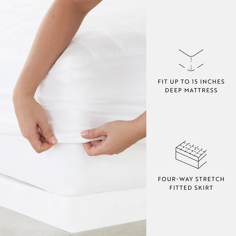 Becky Cameron Waterproof Hypoallergenic Fitted Mattress Protector with Comfortable Padding ...